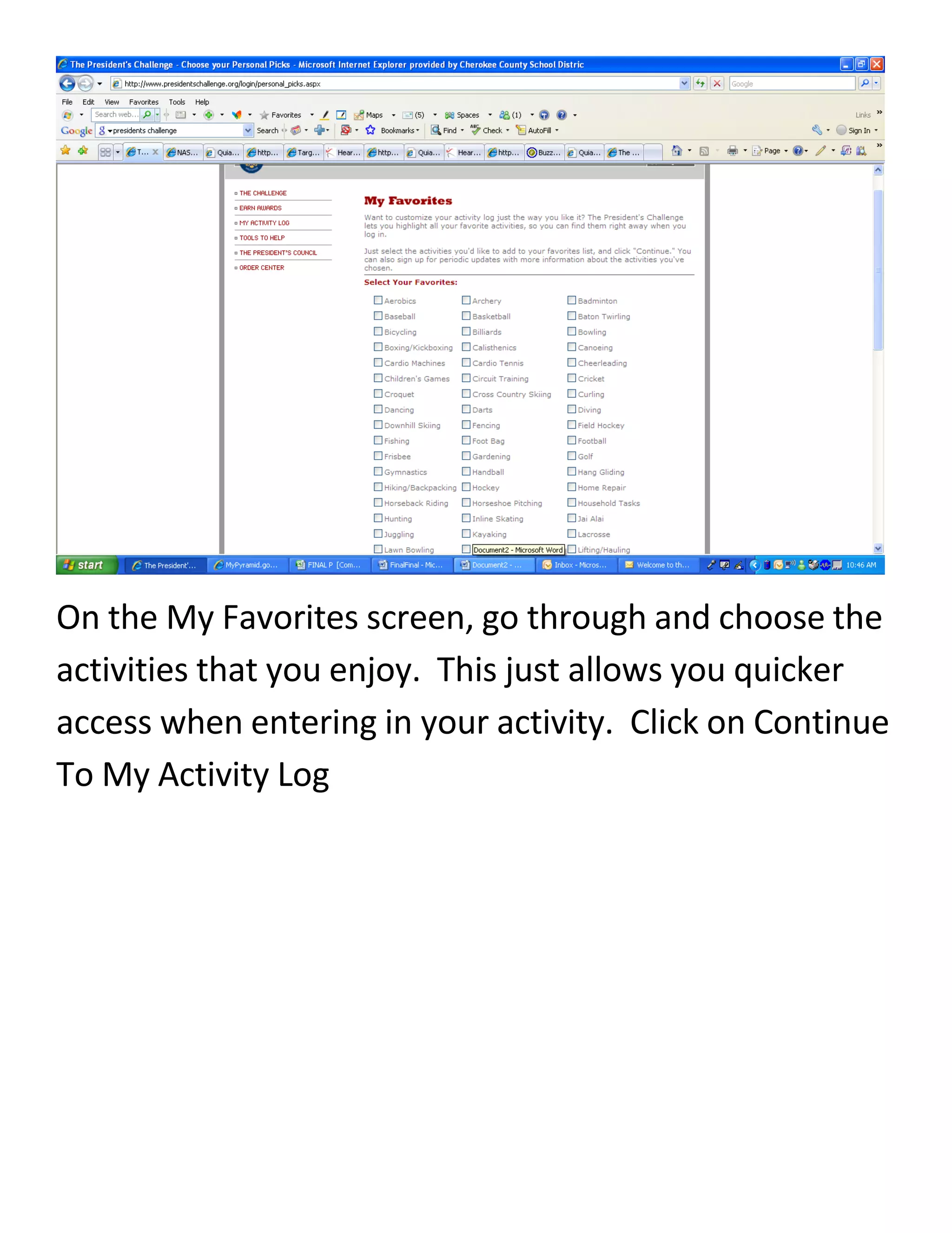 Activity Log Tutorial | DOC