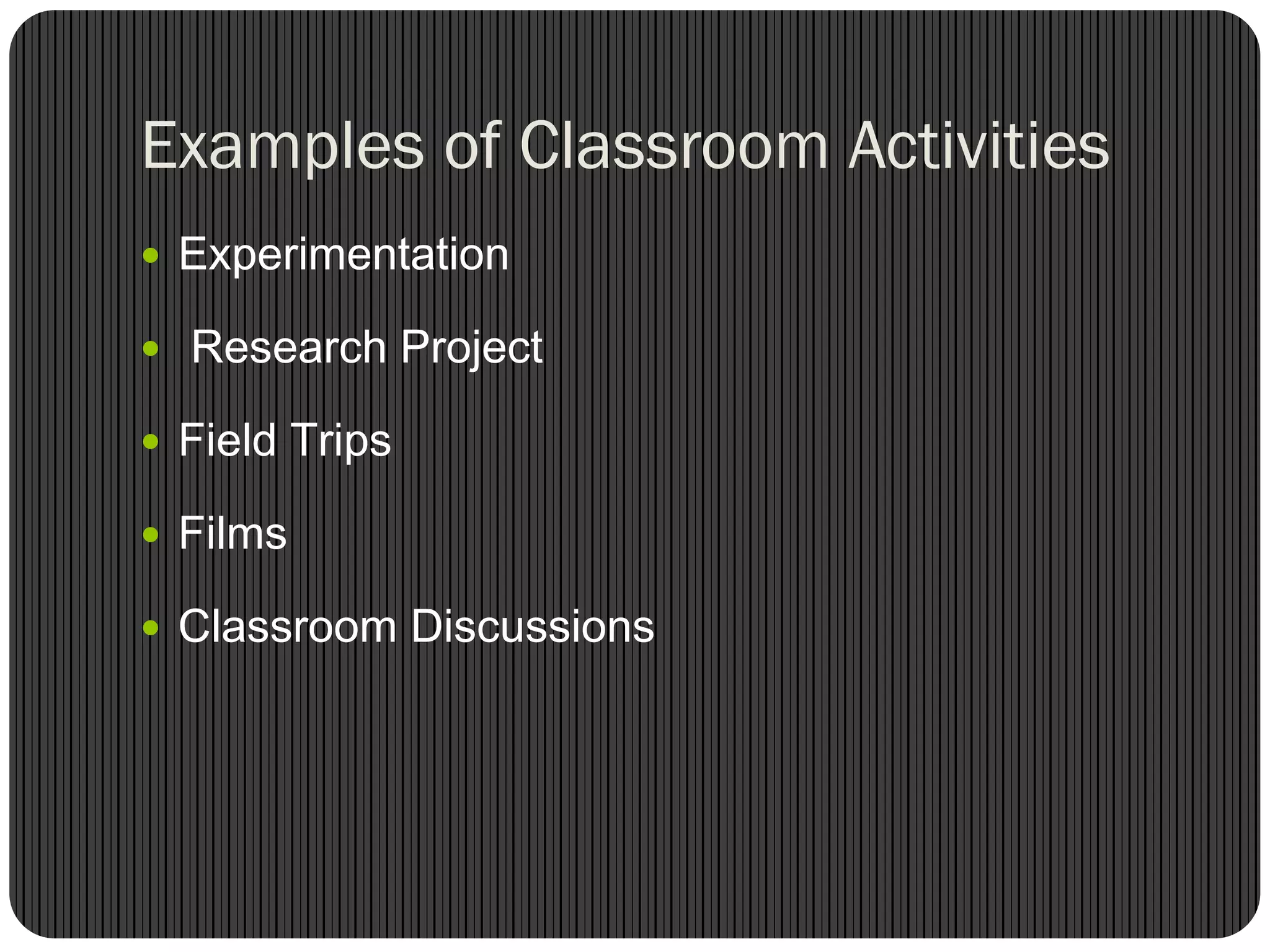 Use of Activity method in classroom | PDF