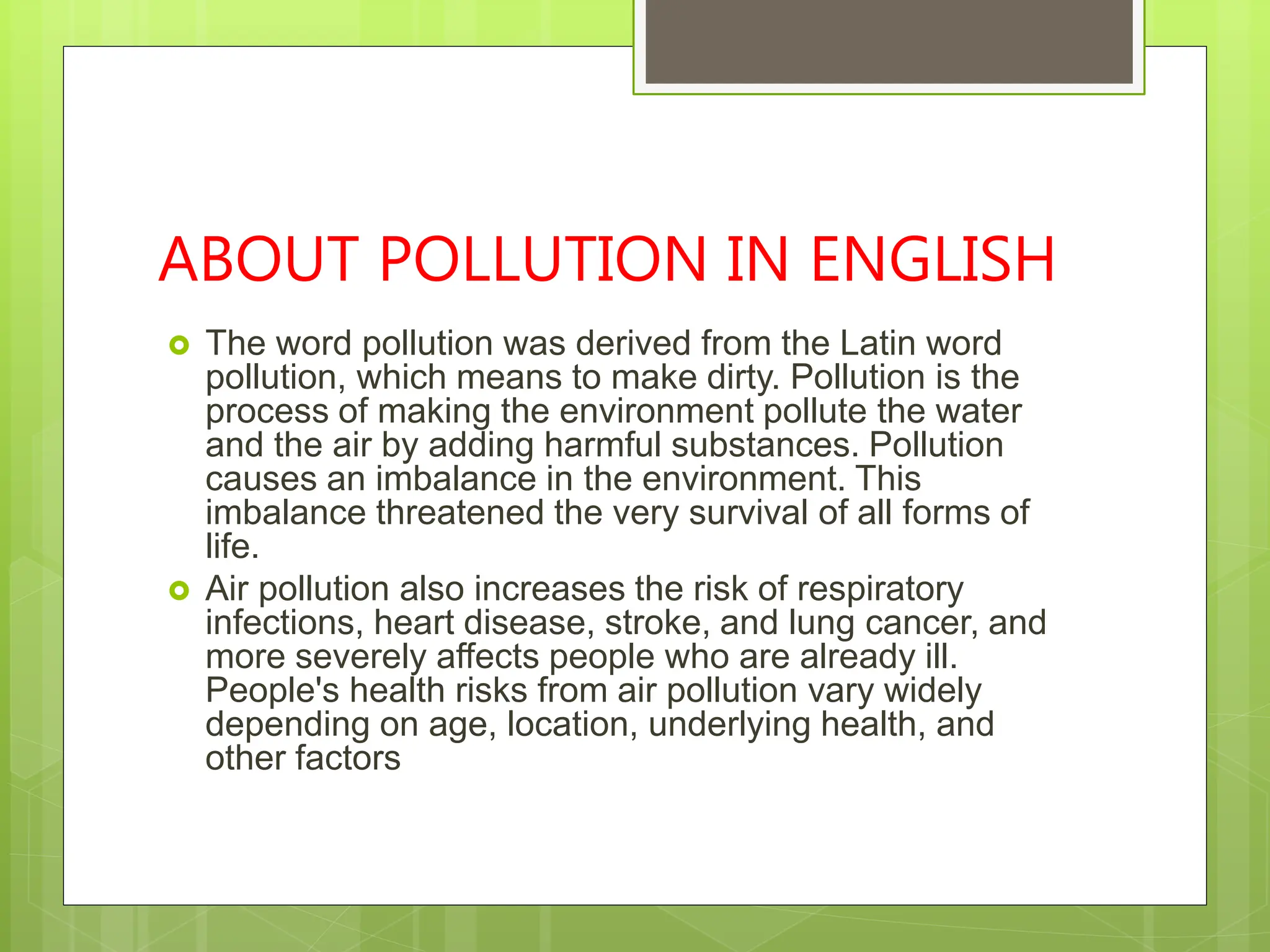 MDP on air pollution of class 8 year 2024-2025 | PPTX