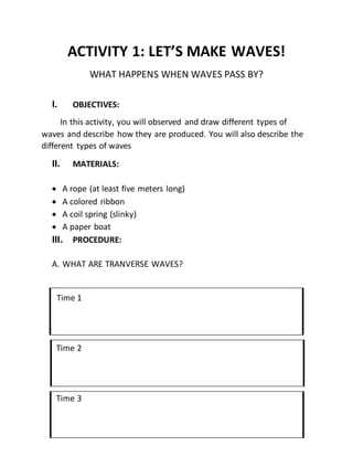 ACTIVITY NO. 1: LET'S MAKE WAVES! | PDF