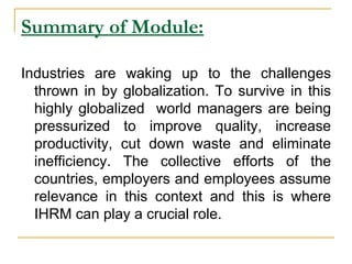 course module of IHRM | PPT