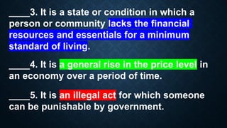 A set of activity encompassing the three different types of issues | PPTX
