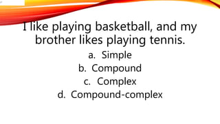 Activity on sentence structure | PPT