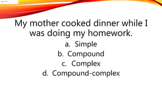Activity on sentence structure | PPT