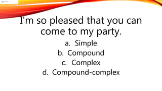 Activity on sentence structure | PPT