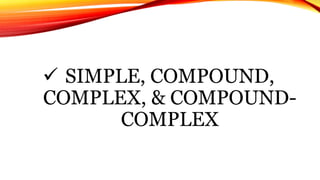 Activity on sentence structure | PPT