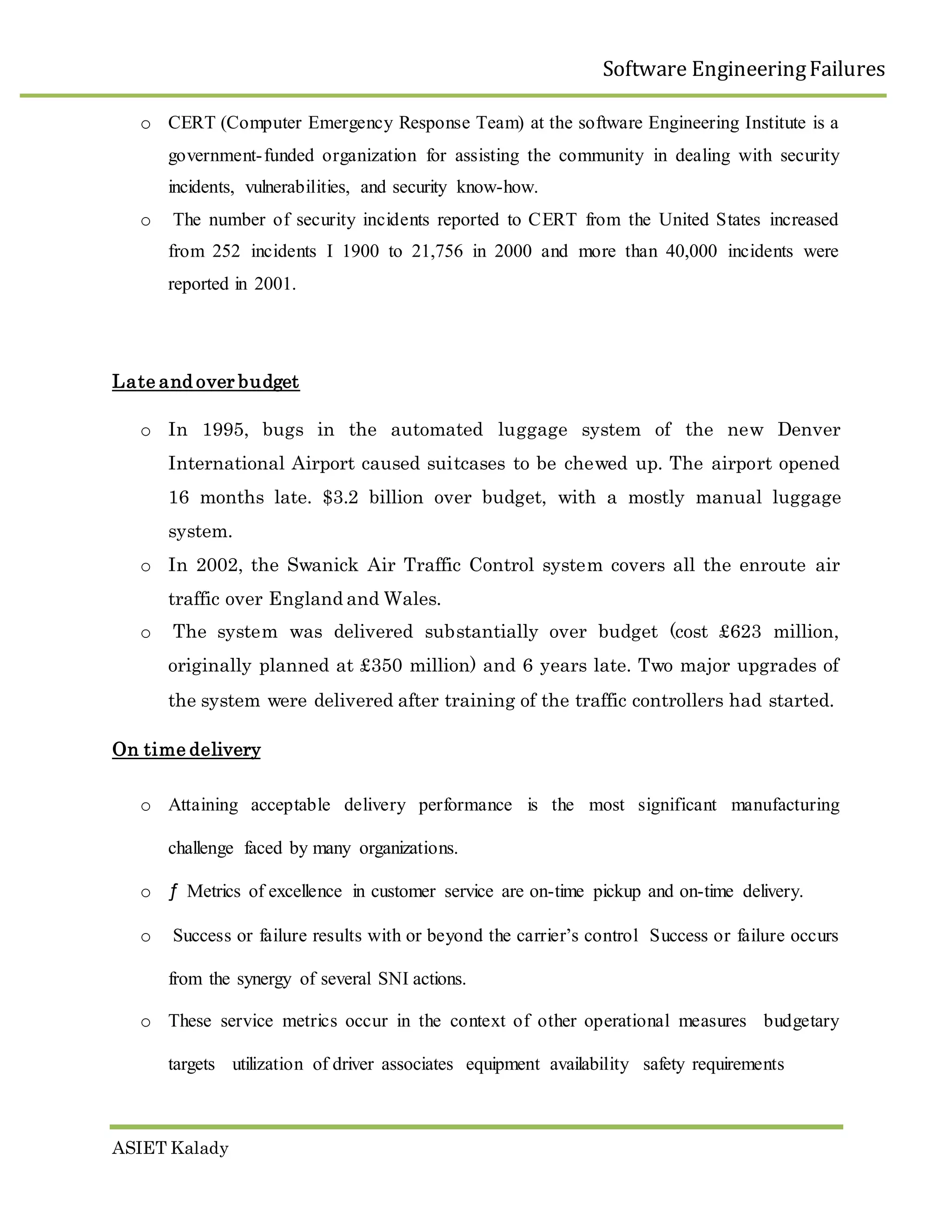 software failures | PDF