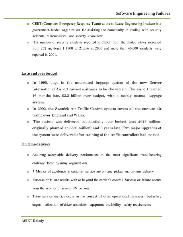 software failures | PDF