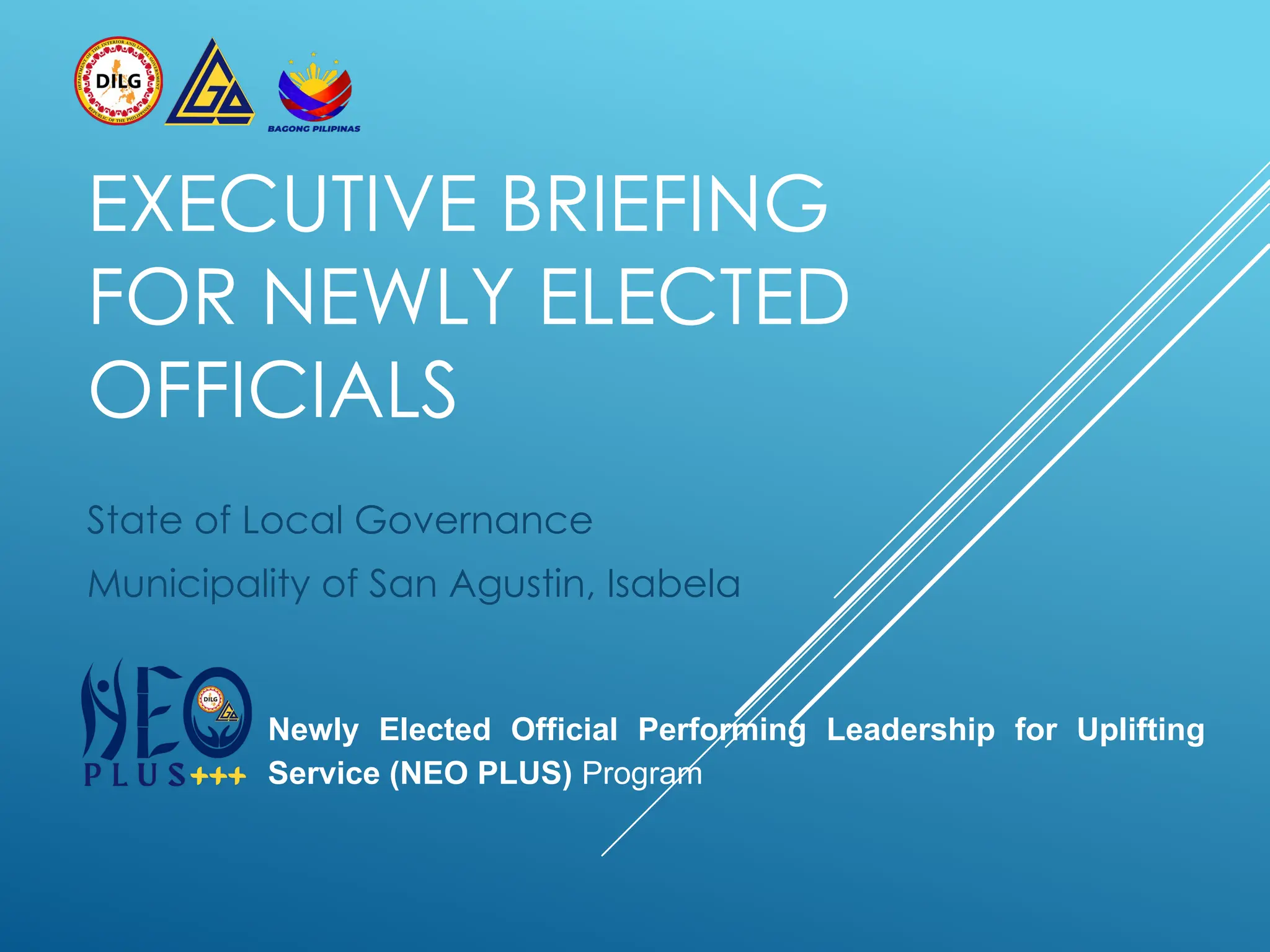 activity overview FOR THE CONDUCT OF NEWLY ELECTED OFFICIALS BRIEFING ...