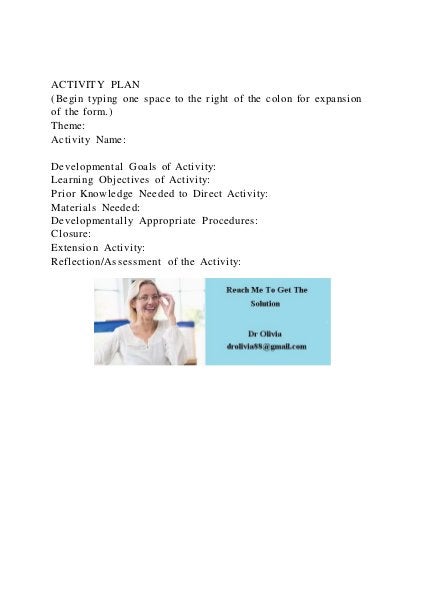 ACTIVITY PLAN (Begin typing one space to the right of the colon | PDF