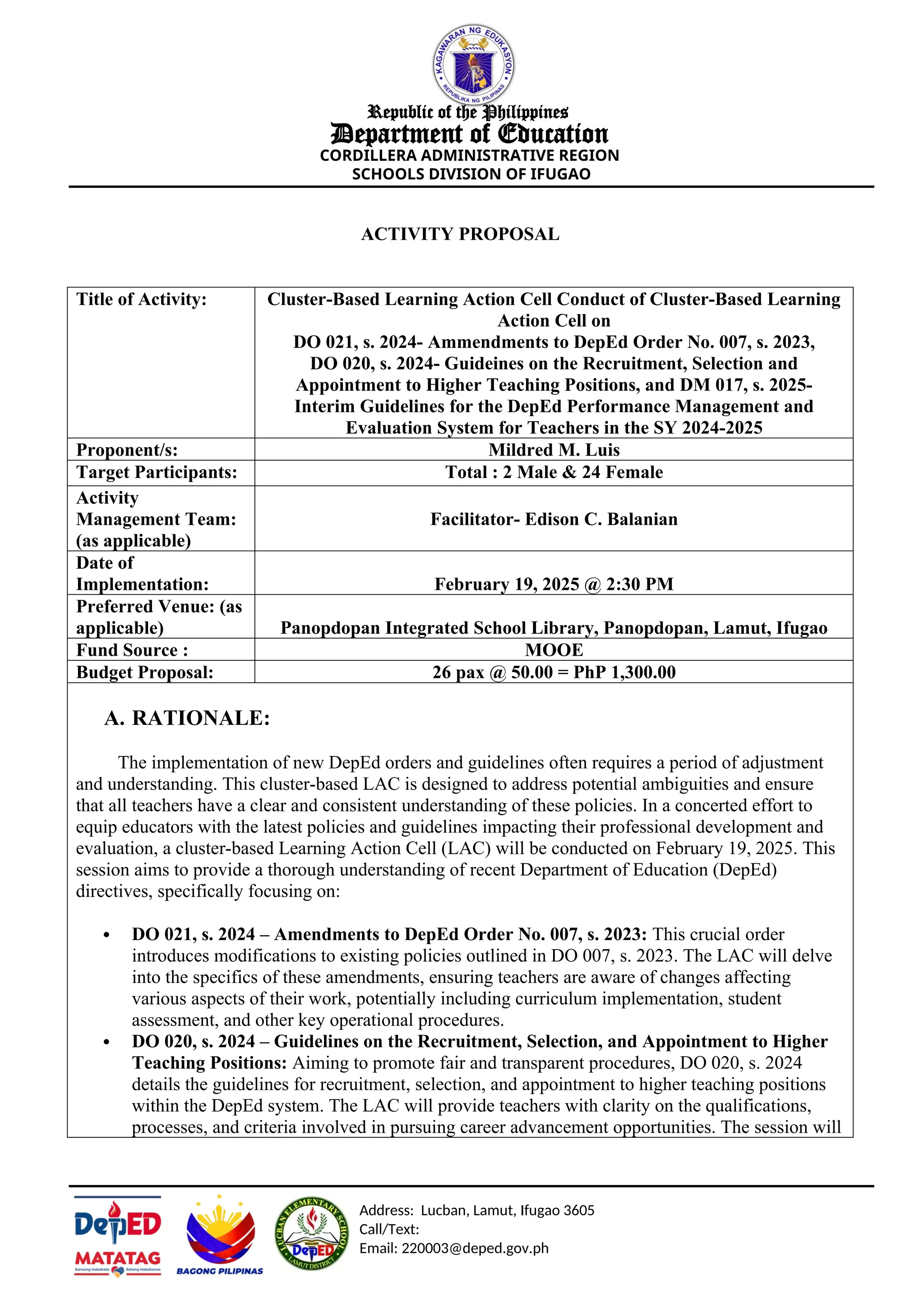 Activity Proposal to be conducted in school.docx