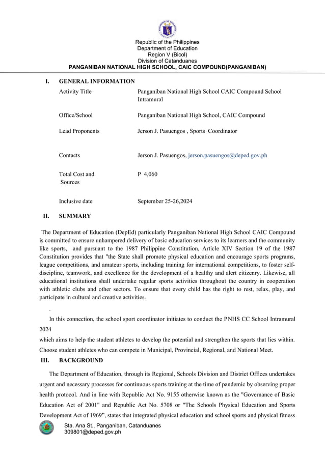 activity proposal school intrams 2024 2025 .doccx | DOCX