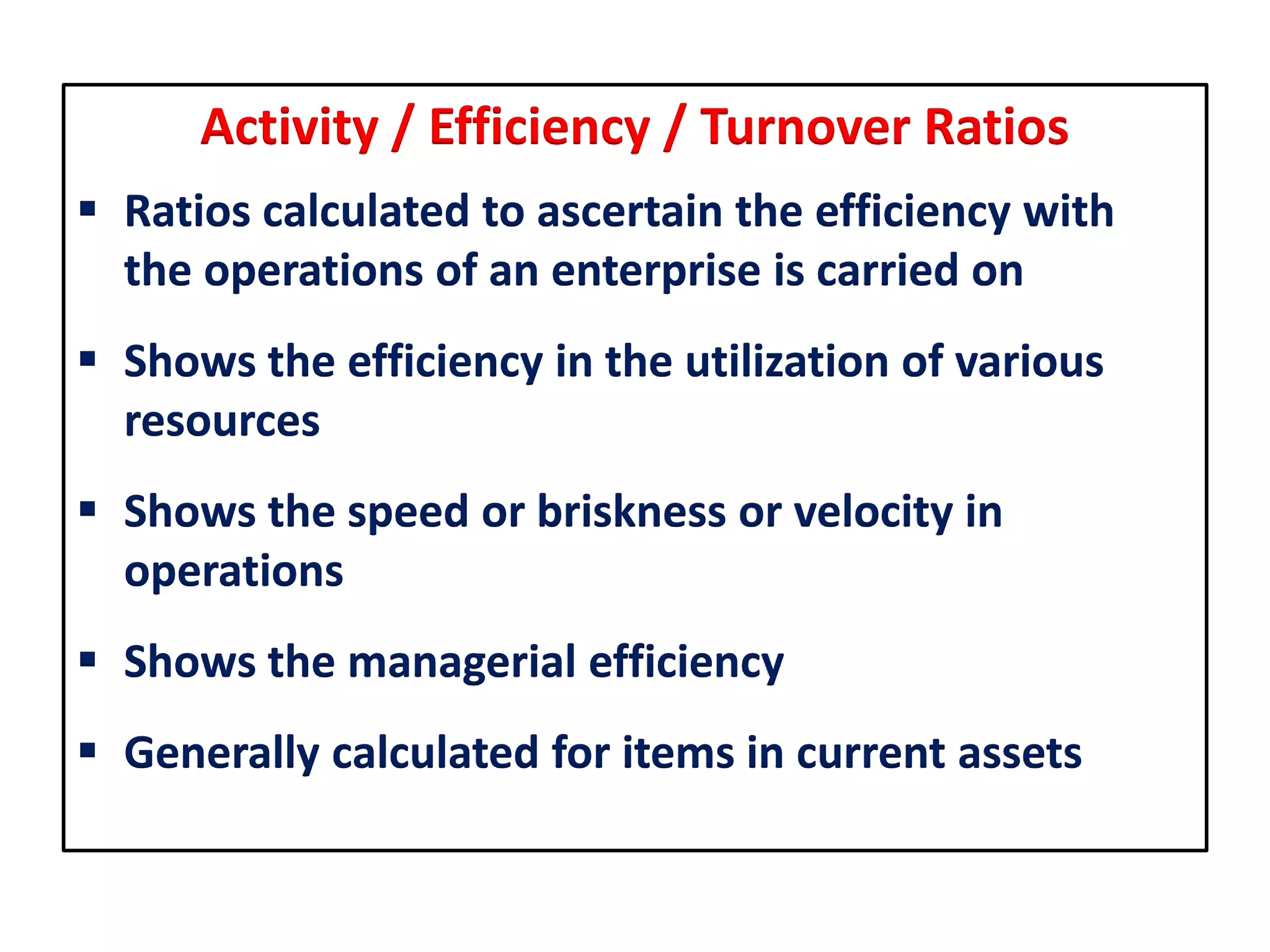 Activity ratios | PPTX
