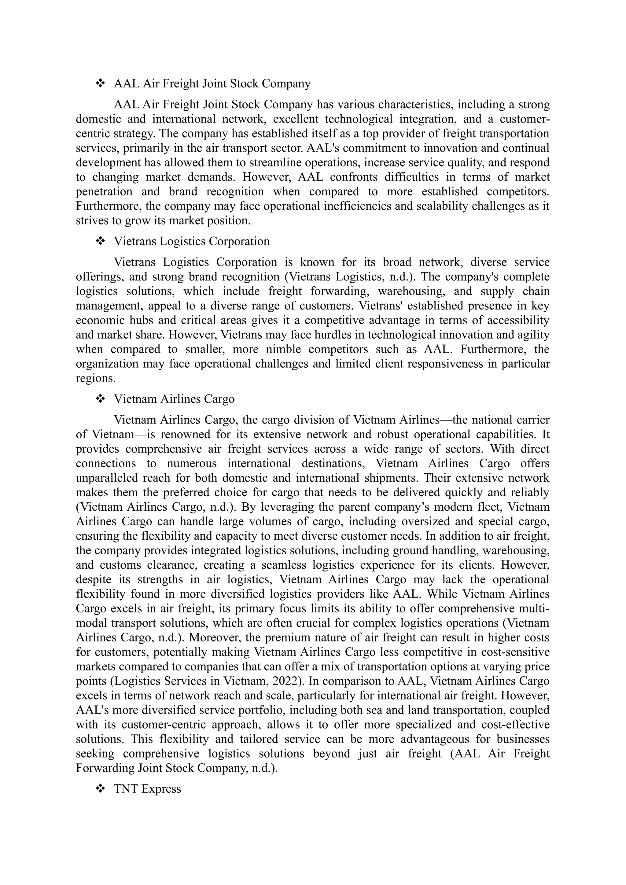 ACTIVITY REPORT OF AAL- Air Freight Forwarding Joint Stock Company | PDF