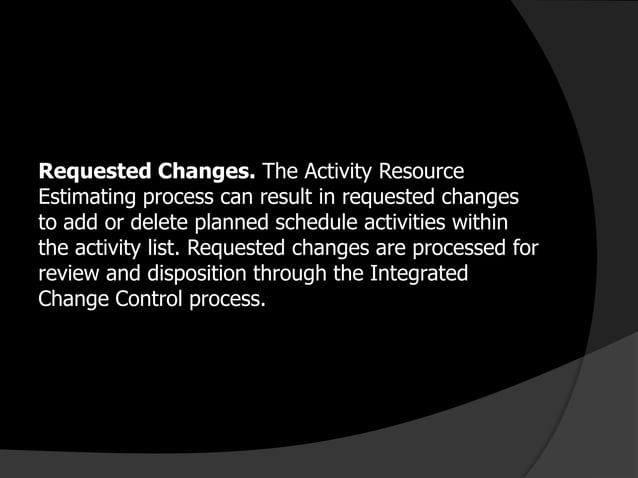 Diploma of Project Management - Activity Resource Estimating (Outputs ...