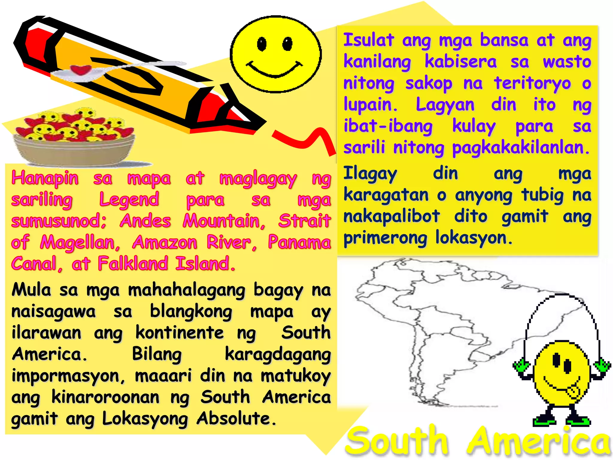 Activity sa blankong mapa sa bawat kontinente | PPTX