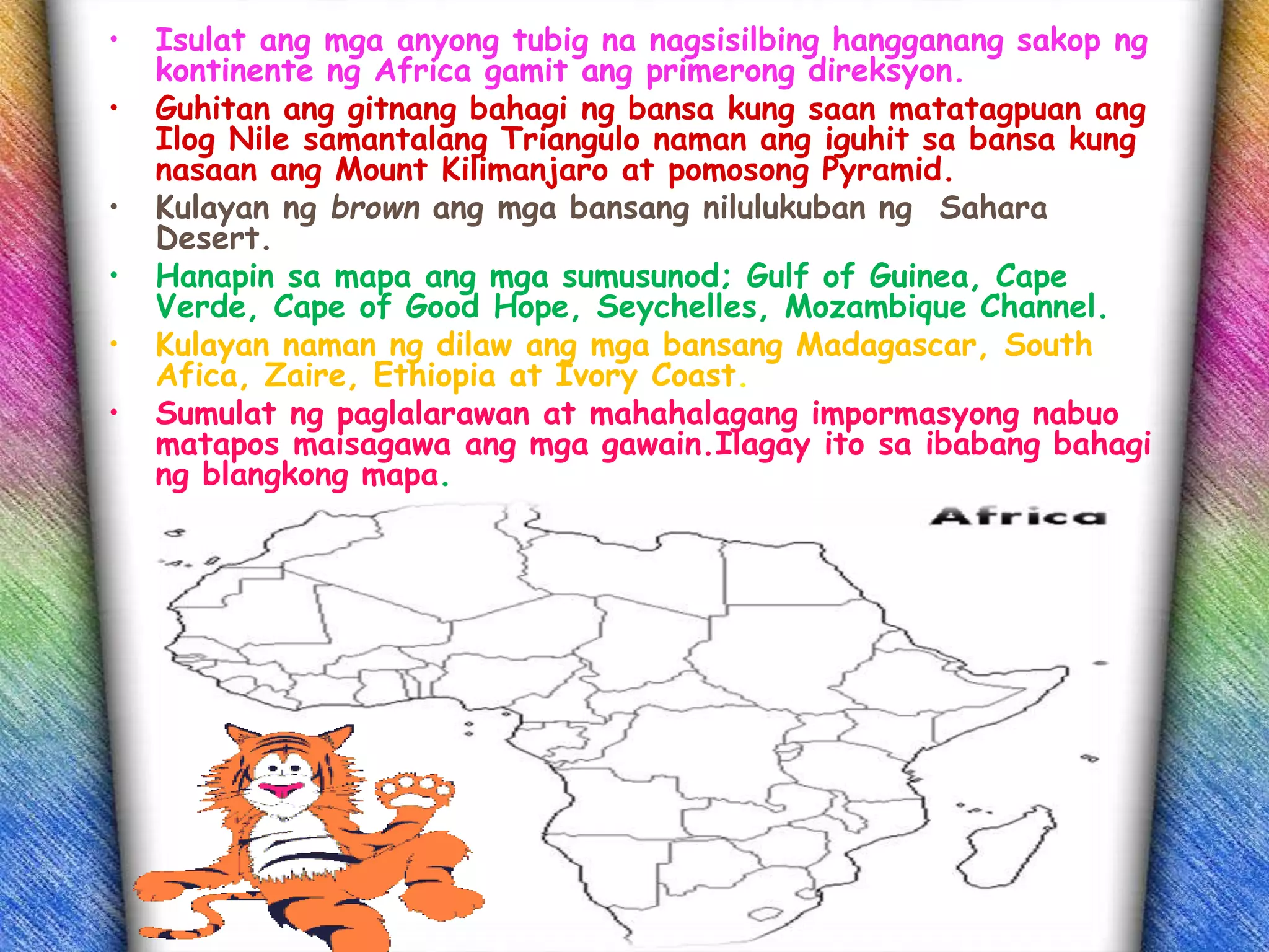 Activity sa blankong mapa sa bawat kontinente | PPTX