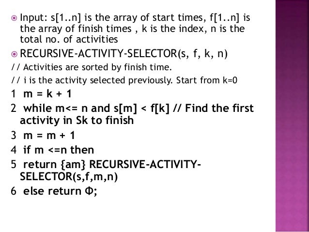 Activity Selection Problem 