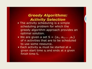 Activity selection problem | PPTX