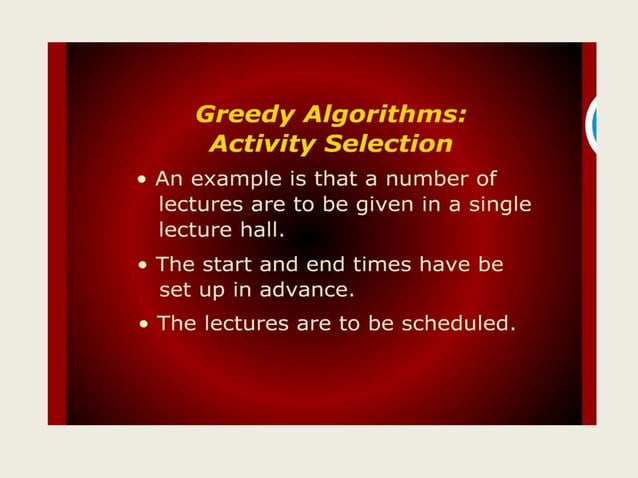 Activity selection problem | PPTX