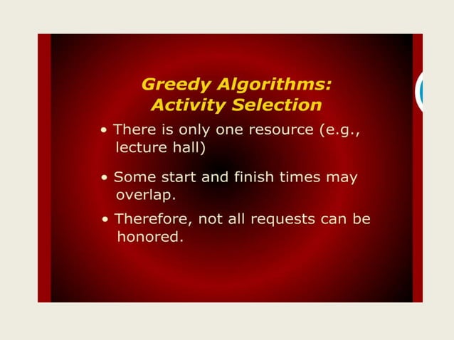 Activity selection problem | PPTX