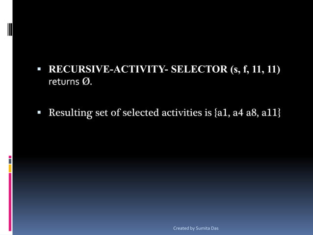 Activity selection problem | PPT