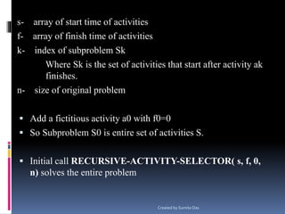 Activity selection problem | PPT