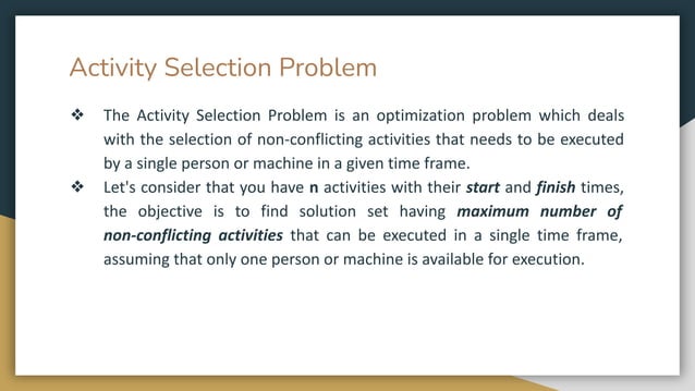 Activity Selection Problem Pdf Computer Software And Applications