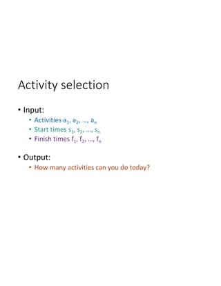 Activity Selection Problem | PDF