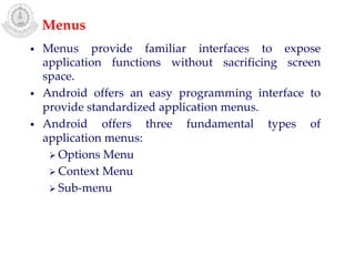 Android - Activity, Services | PPTX | Operating Systems | Computer Software and Applications