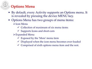 Android - Activity, Services | PPTX | Operating Systems | Computer Software and Applications