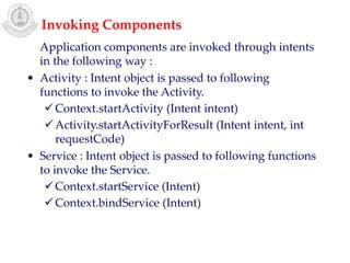 Android - Activity, Services | PPTX | Operating Systems | Computer Software and Applications