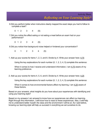 Reflecting On Your Learning Styles | DOCX | Educational Assessment ...