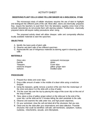 Activity sheet in cytogenetics | DOCX