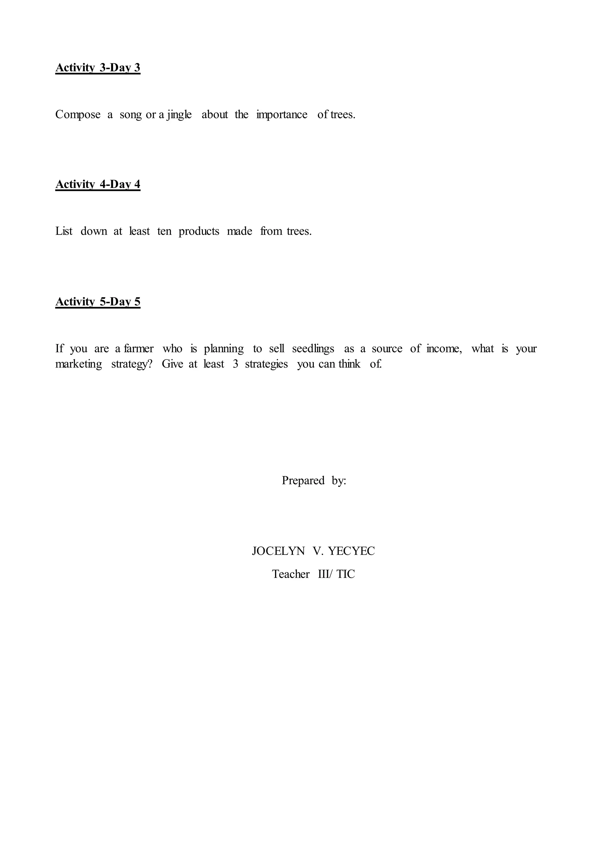 Activity sheet in grade 6 epp | DOCX