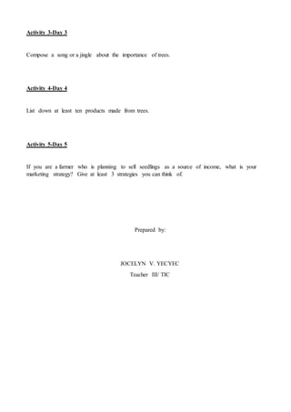Activity sheet in grade 6 epp | DOCX