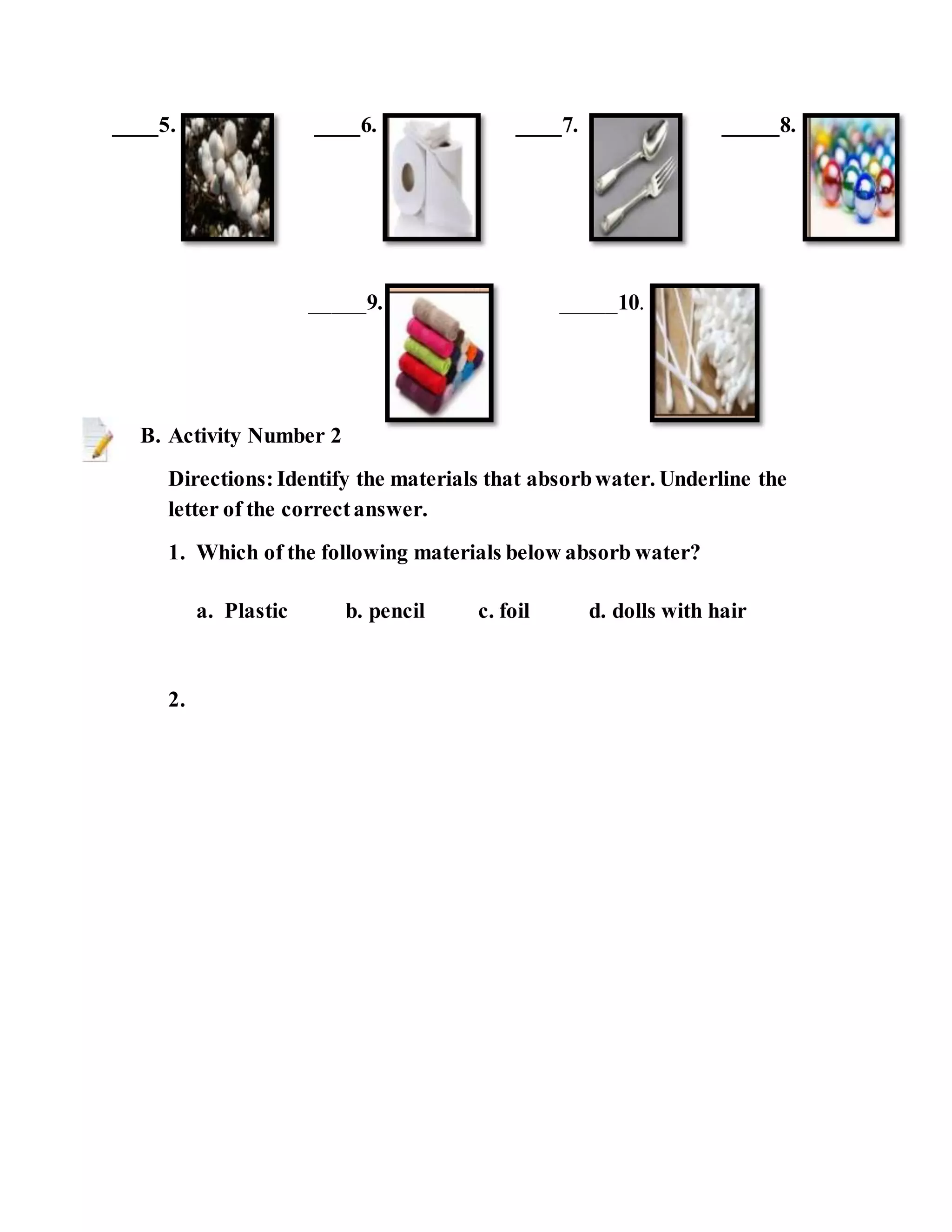 Activity sheets in science | DOCX