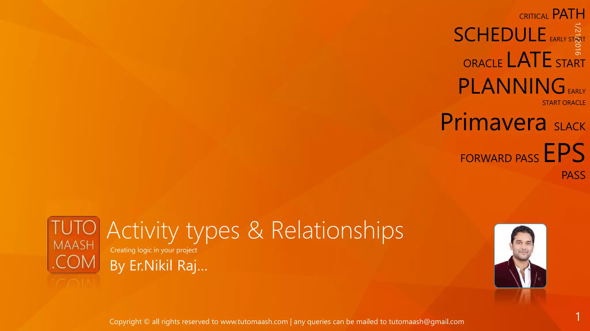 Activity Types and Relationships in Primavera p6 | PPTX