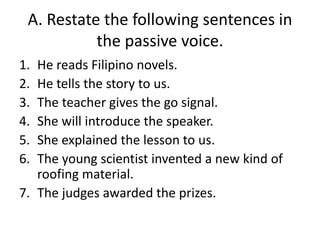 Activity voice of the verb | PPTX