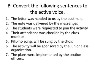 Activity voice of the verb | PPTX