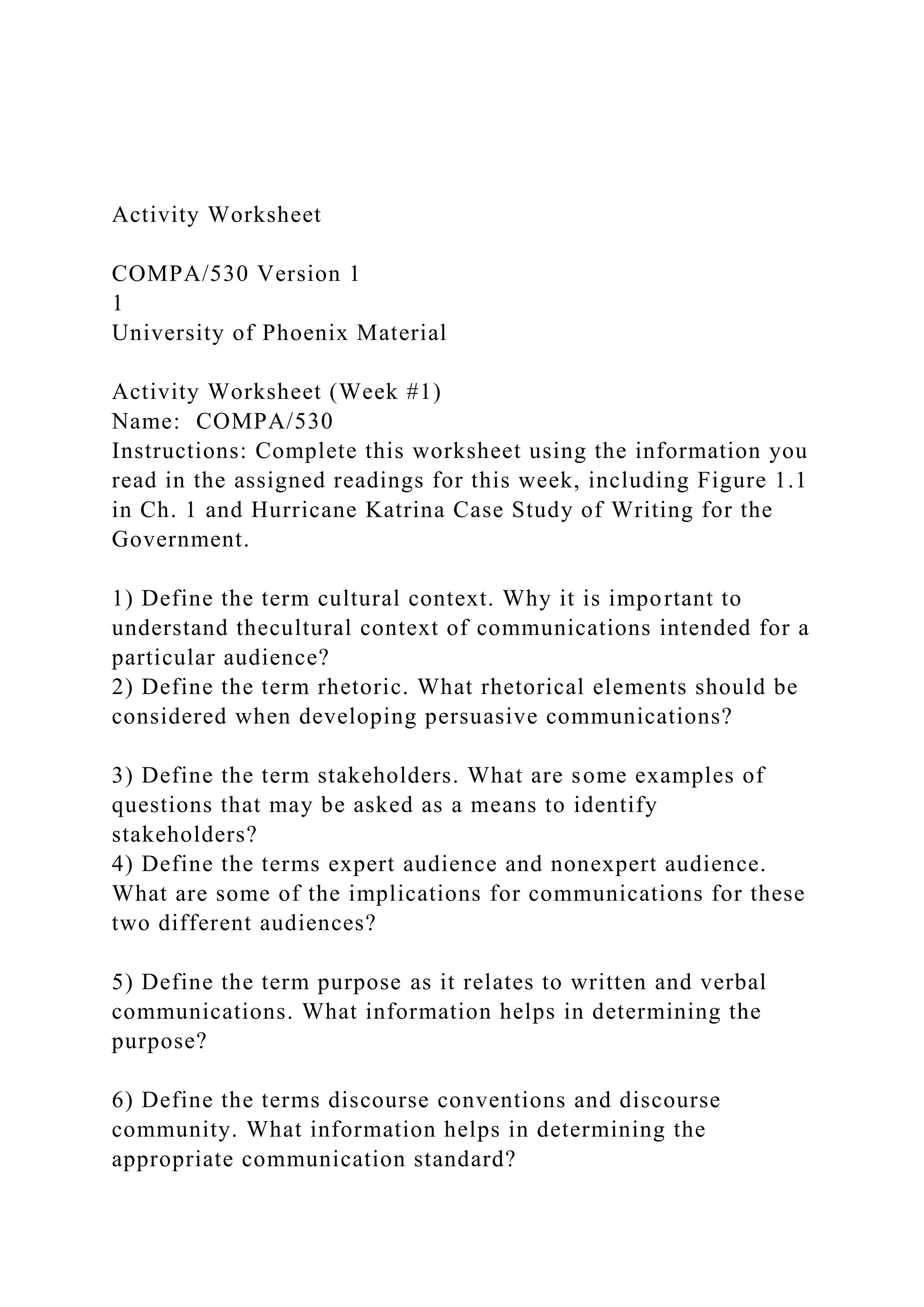 Activity WorksheetCOMPA530 Version 11University of Phoe.docx