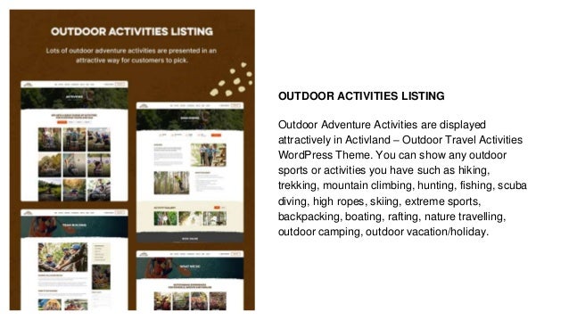 Activland Outdoor WordPress Theme - Pavothemes | PPTX