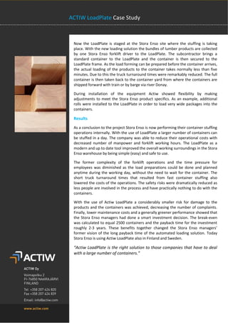 Timber/Lumber/Forest Products container loading - Actiw LoadPlate ...