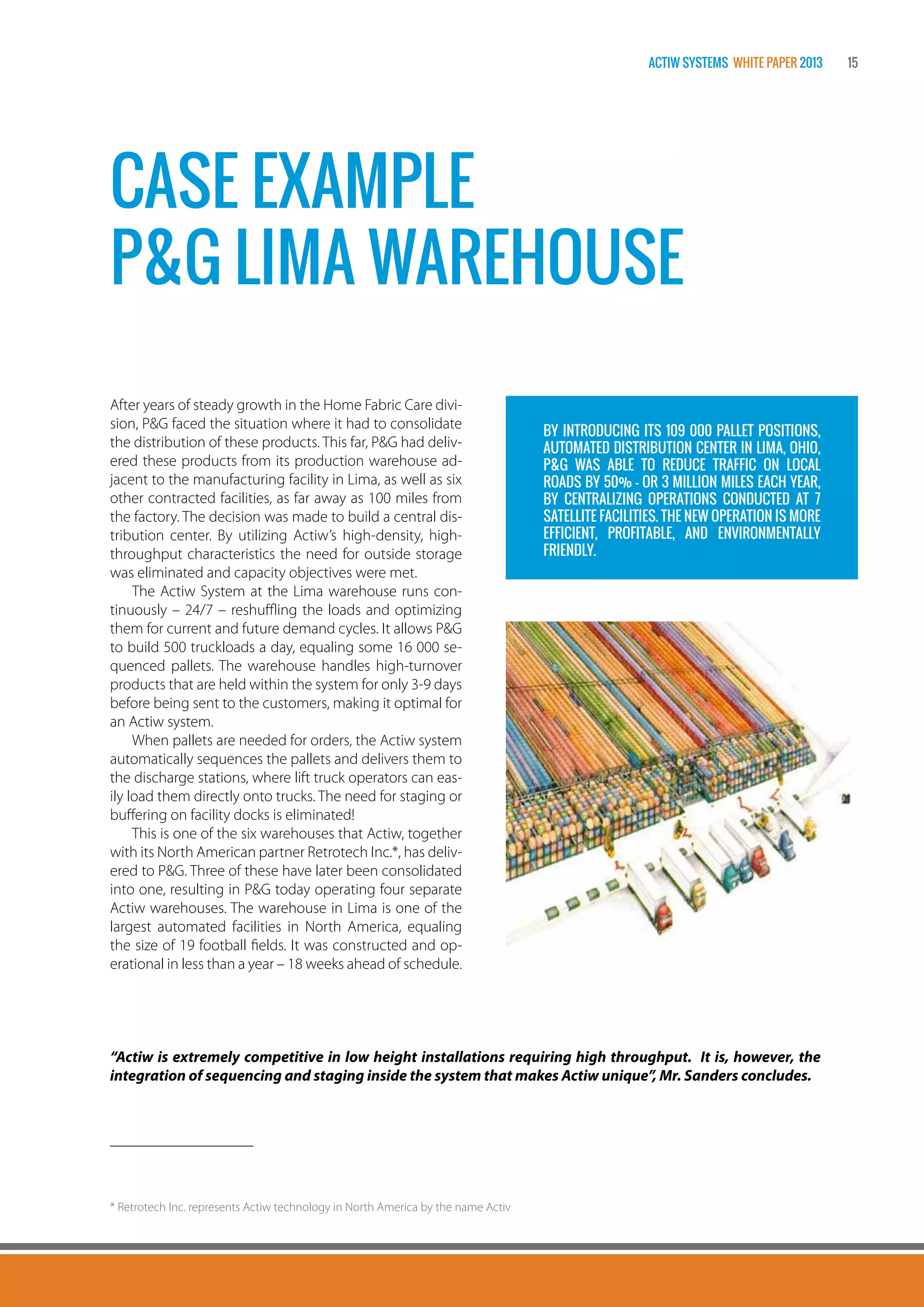 Actiw Intralogistics White Paper - Procter & Gamble | PDF