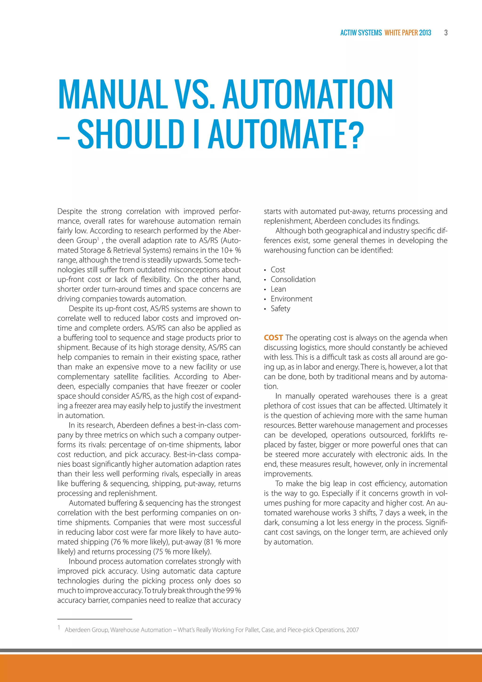 Actiw Intralogistics White Paper - Procter & Gamble | PDF