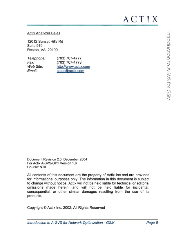 Actix analyzer training_manual_for_gsm | PDF | Databases | Computer Software and Applications