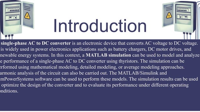 ac to dc converter on matlab simulink.pptx | Consumer Electronics | Technology & Computing