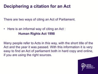 Finding Acts of Parliament | PPTX