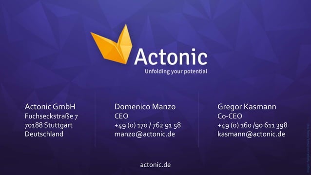 About Actonic: our mission, values & principles | PPTX