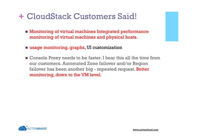 Prescriptive Analytics For Apache Cloudstack by ActOnMagic | PDF